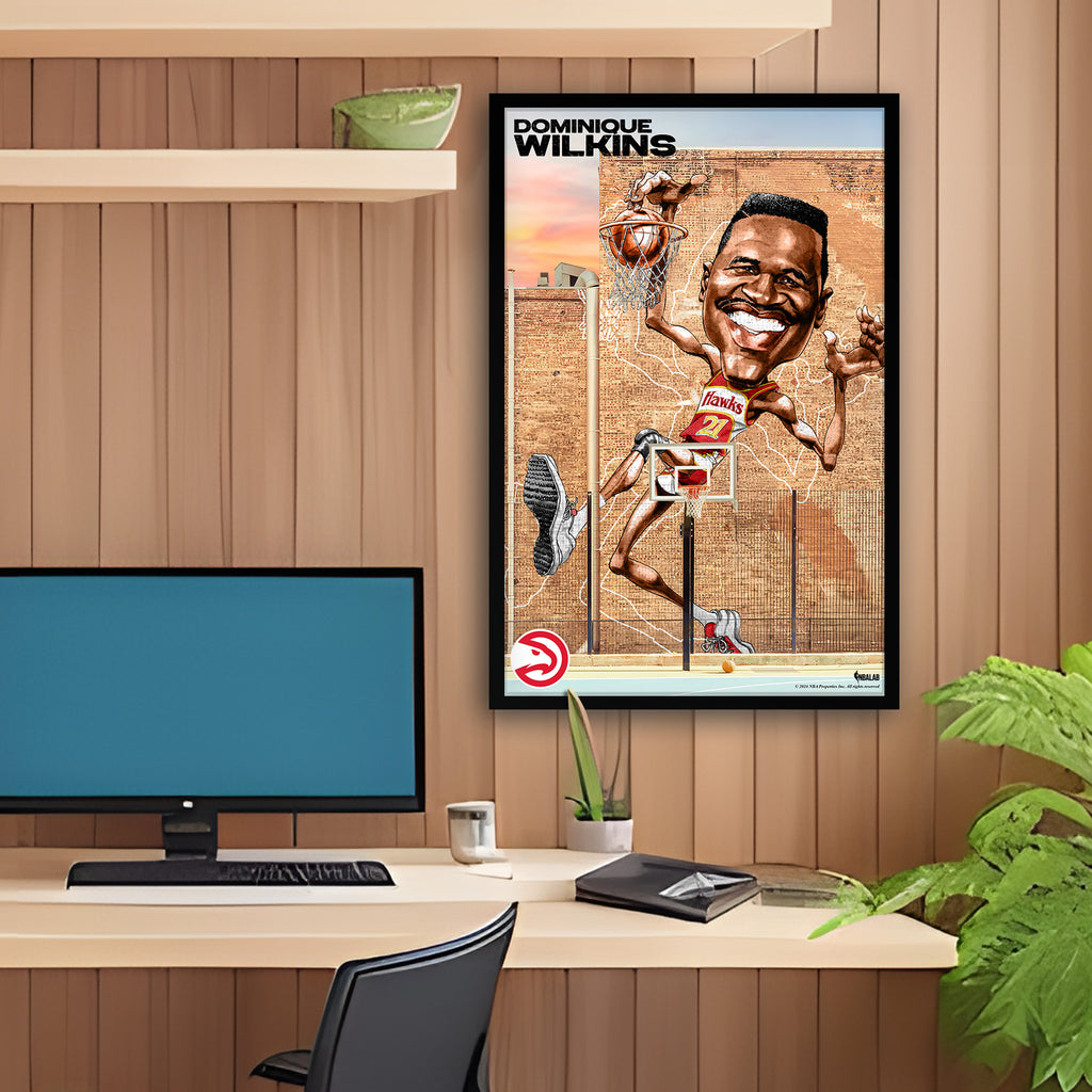 Atlanta HawksDominique WilkinsBrick Wall Caricature Print - For The ...