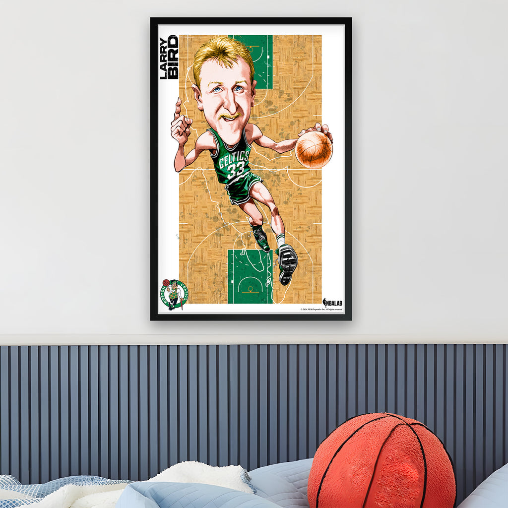 Boston CelticsLarry BirdTeam Court Caricature Print - For The Deep ...