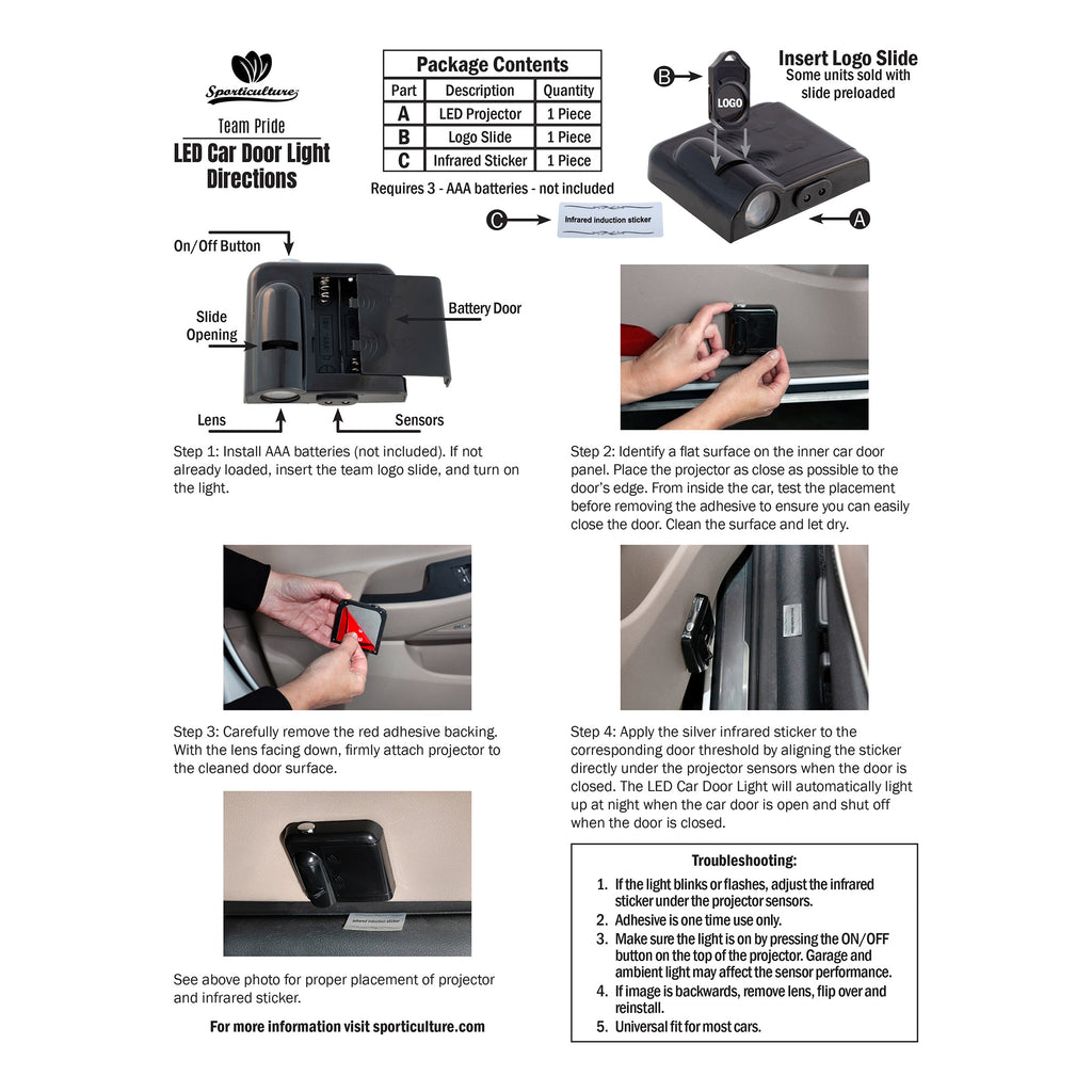 Arizona Cardinals - Team Pride LED Car Door Light - For The Deep Rooted ...