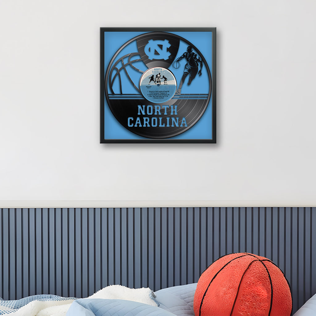 North Carolina Tar HeelsVinyl Record Basketball Print - For The Deep ...